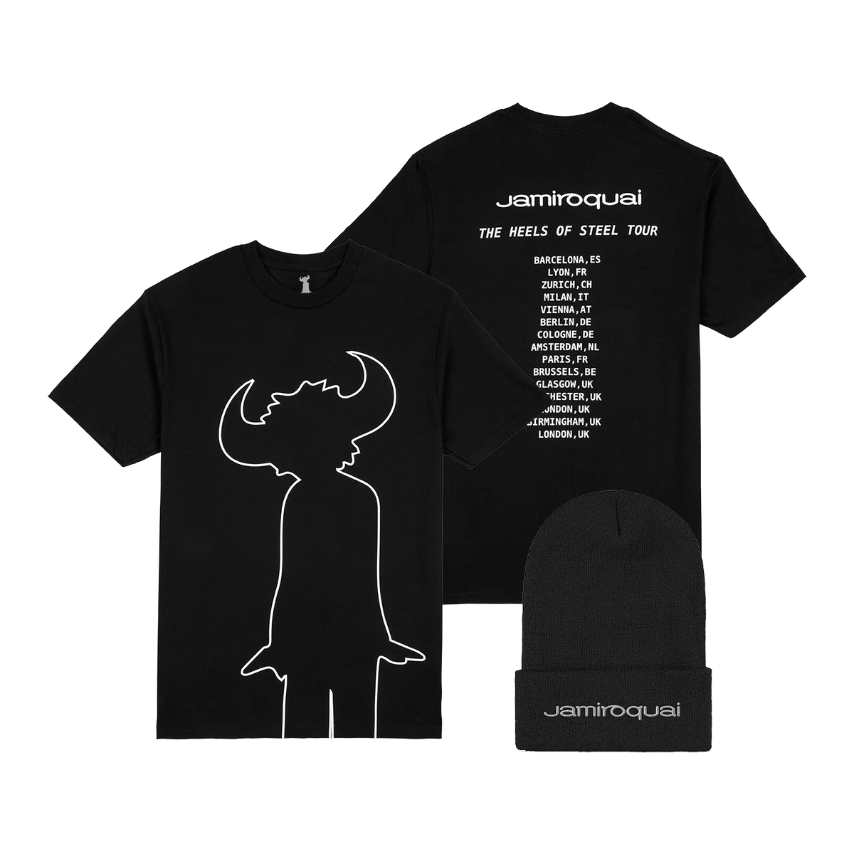 HEELS OF STEEL TOUR T-SHIRT AND BEANIE BUNDLE - Jamiroquai